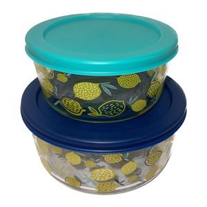 Glass Container 472ml & 944ml (Lemon Print) - Eu Yan Sang Singapore